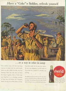 American soldiers at Post Exchange, Coca-Cola ad 1944 « Adbranch
